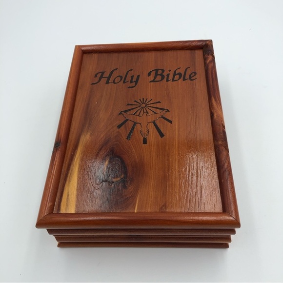Catholic Edition | Other | Holy Bible In Wood Case | Poshmark